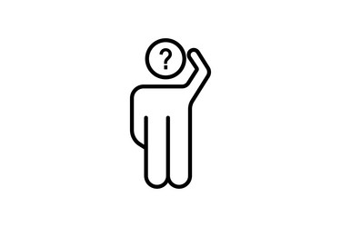 Confused icon human scratching head and question Vector Image