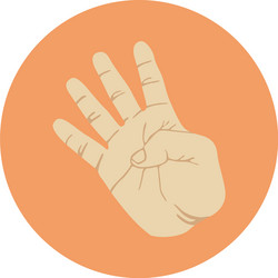 Flat-icon-hand-sign-four-2 Royalty Free Vector Image