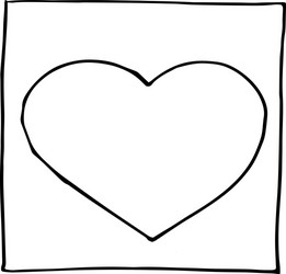 Heart frame border hand drawn doodle Royalty Free Vector