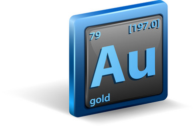 Gold chemical element symbol with atomic Vector Image
