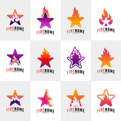 Fire stars logo design inspiration icons Vector Image