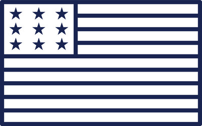 Usa flag line style icon design Royalty Free Vector Image