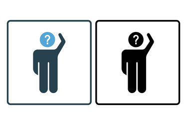 Uncertain icon human and question mark Royalty Free Vector