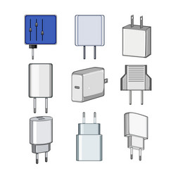 Technology power adapter cartoon Royalty Free Vector Image