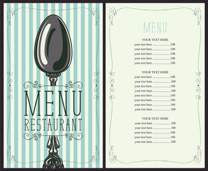 Menu for cafe with price list and curlicues frame Vector Image