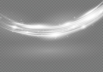 White blur trail wave wavy line of light speed Vector Image
