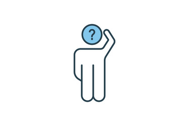 Confused icon human scratching head and question Vector Image
