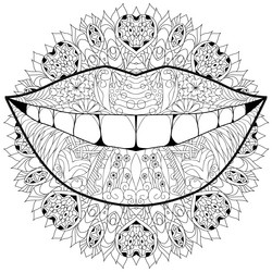 Entangle stylized smile on mandala hand drawn Vector Image