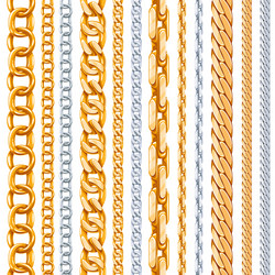 Belts and chain isolated Royalty Free Vector Image