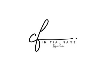 Initial cf signature logo template hand drawn Vector Image