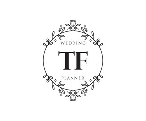 Tf initials letter wedding monogram logos Vector Image