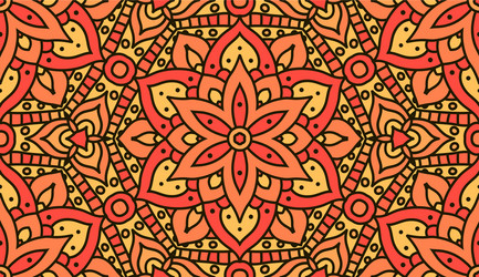 Indian mandala pattern seamless design Royalty Free Vector