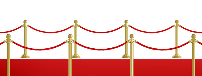 Realistic golden rope barriers vip event luxury Vector Image