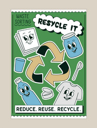 Save planet doodle poster Royalty Free Vector Image