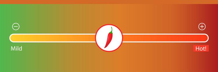 Spicy food level sauce hot sticker meter Vector Image