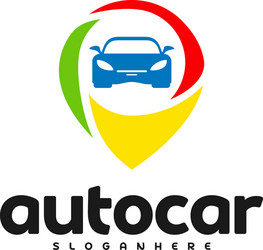 Car helm and map pointer logo combination Vector Image