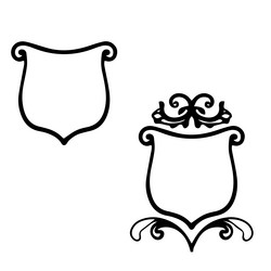 Crest banner label emblem with ornate for design Vector Image