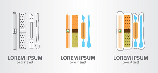 Logos mascara contour logo stroke Royalty Free Vector Image