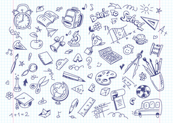 School background in drawing style Royalty Free Vector Image