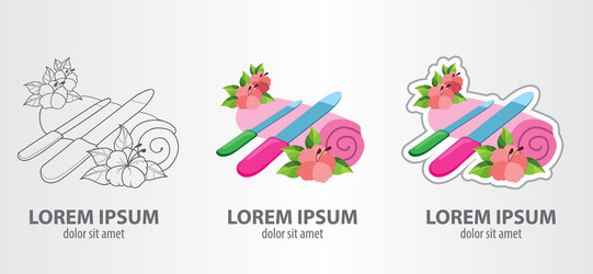 Logos mascara contour logo stroke Royalty Free Vector Image