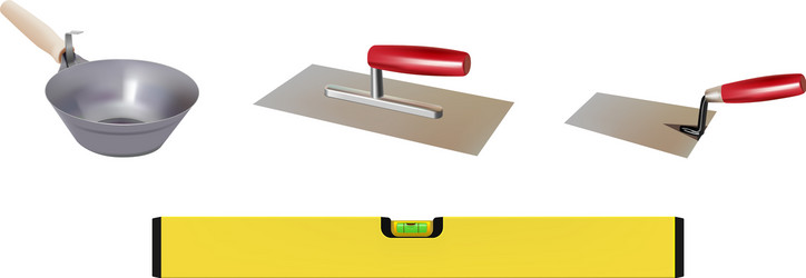 Collection of most common types masonry tools Vector Image