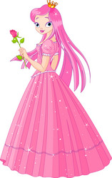 Princess with rose Royalty Free Vector Image - VectorStock