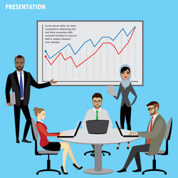 Business people group presentation flip chart Vector Image