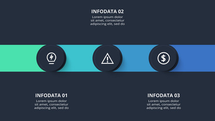 Creative dark infographic with 3 elements Vector Image