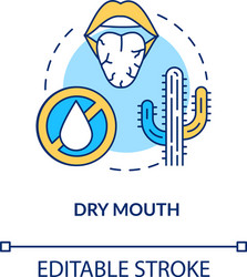 Dry mouth and skin concept icon Royalty Free Vector Image