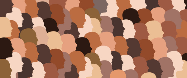 Head shapes in various skin colors - diversity Vector Image