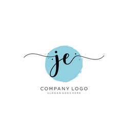 Je initial handwriting logo design Royalty Free Vector Image