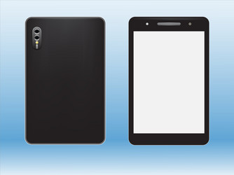 Realistic smart phones on background Royalty Free Vector