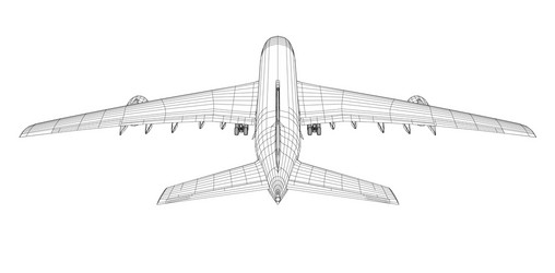 Airplane Wire Frame Vector Images (over 600)