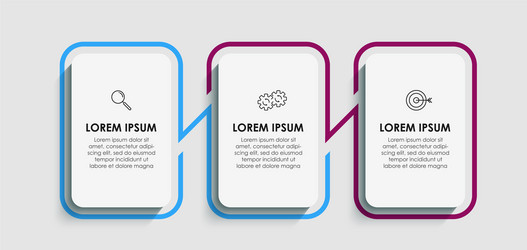Business infographics presentations with 3 steps Vector Image