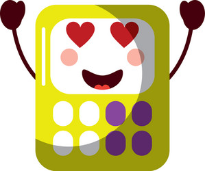 Calculator math kawaii character cartoon Vector Image