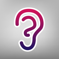 Human anatomy ear sign with soundwave Royalty Free Vector