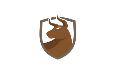 Creative bull shield logo design symbol Royalty Free Vector
