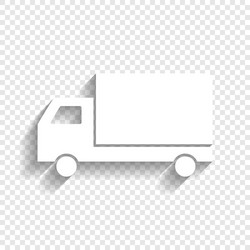 Delivery sign white icon Royalty Free Vector Image