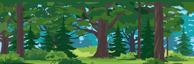 Forest glade nature landscape background Vector Image