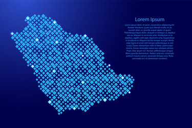 Saudi arabia map from futuristic concentric blue Vector Image