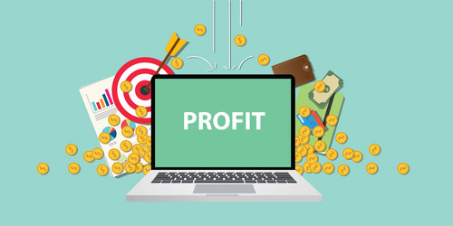 Profit statistics colorful Royalty Free Vector Image