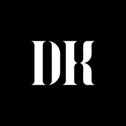 Kd logo k d design white letter kdk Royalty Free Vector