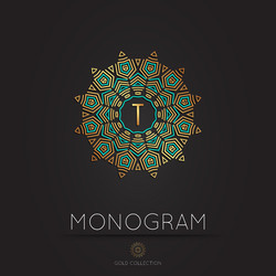 Modern monogram logo template Royalty Free Vector Image