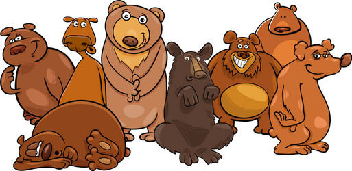 Three brown bears Royalty Free Vector Image - VectorStock
