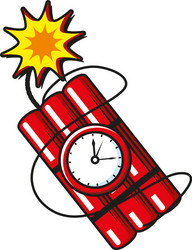 Pop art bomb with explosion detailed style icon Vector Image