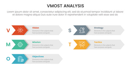 Vmost analysis model framework infographic 5 Vector Image