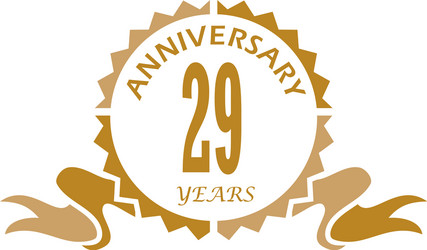 29 year anniversary celebration logo red polygon Vector Image