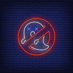 Forbidden ghost neon sign Royalty Free Vector Image