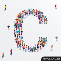 Group people shape letter s Royalty Free Vector Image