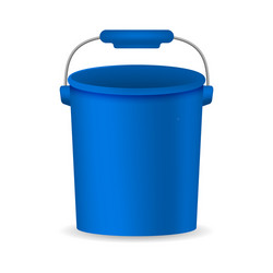 Realistic detailed 3d white bucket and handle Vector Image